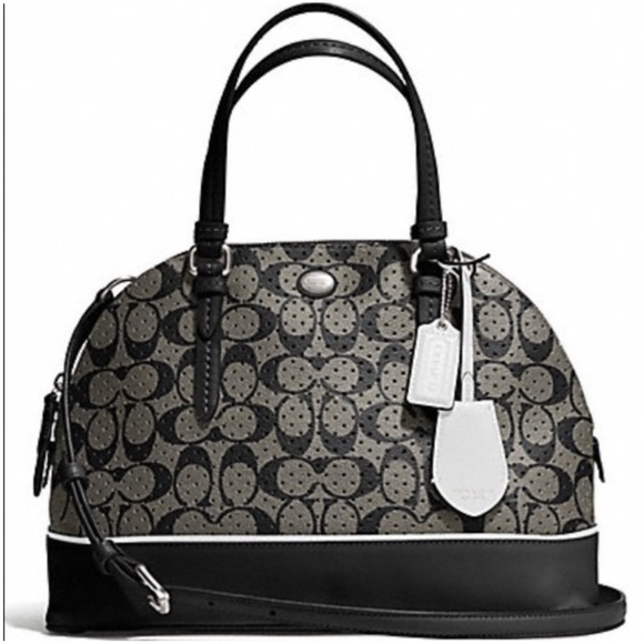 Coach | Bags | Coach Peyton Perforated Pvc Cora Domed Satchel F341 ...